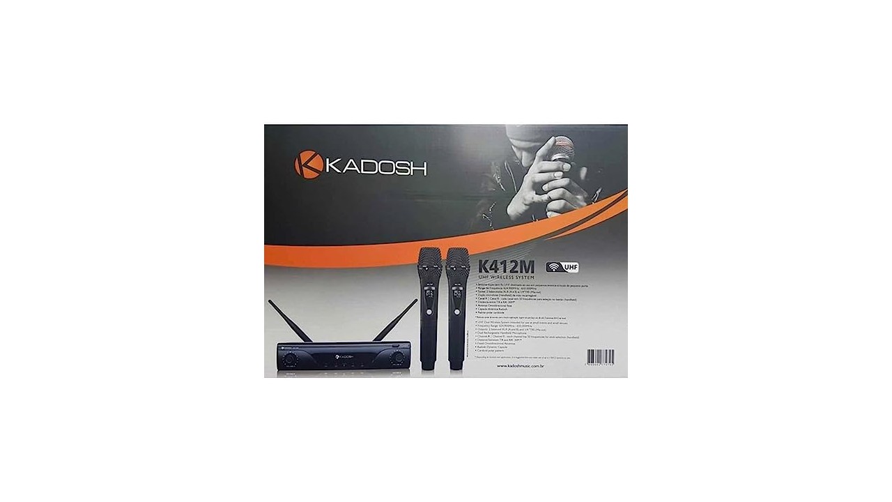 MICROFONE SEM FIO KADOSH K412M BASTÃO DUPLO RECARREGÁVEL - Datacillcom Informática