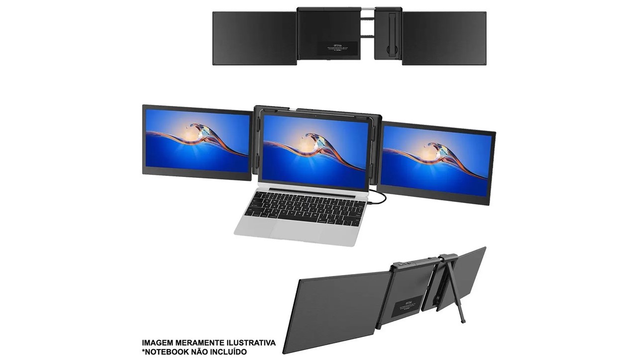 MONITOR 13.3" PORTATIL PARA NOTEBOOK COM TELA DUPLA DE OFIYAA P2 PRO ...