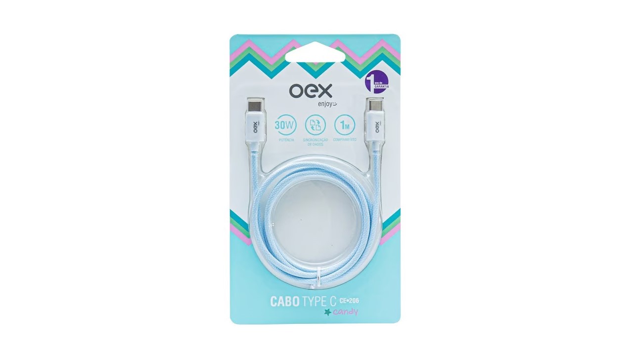 CABO TIPO C X TIPO C OEX 1M COLORS CE206 - Datacillcom Informática