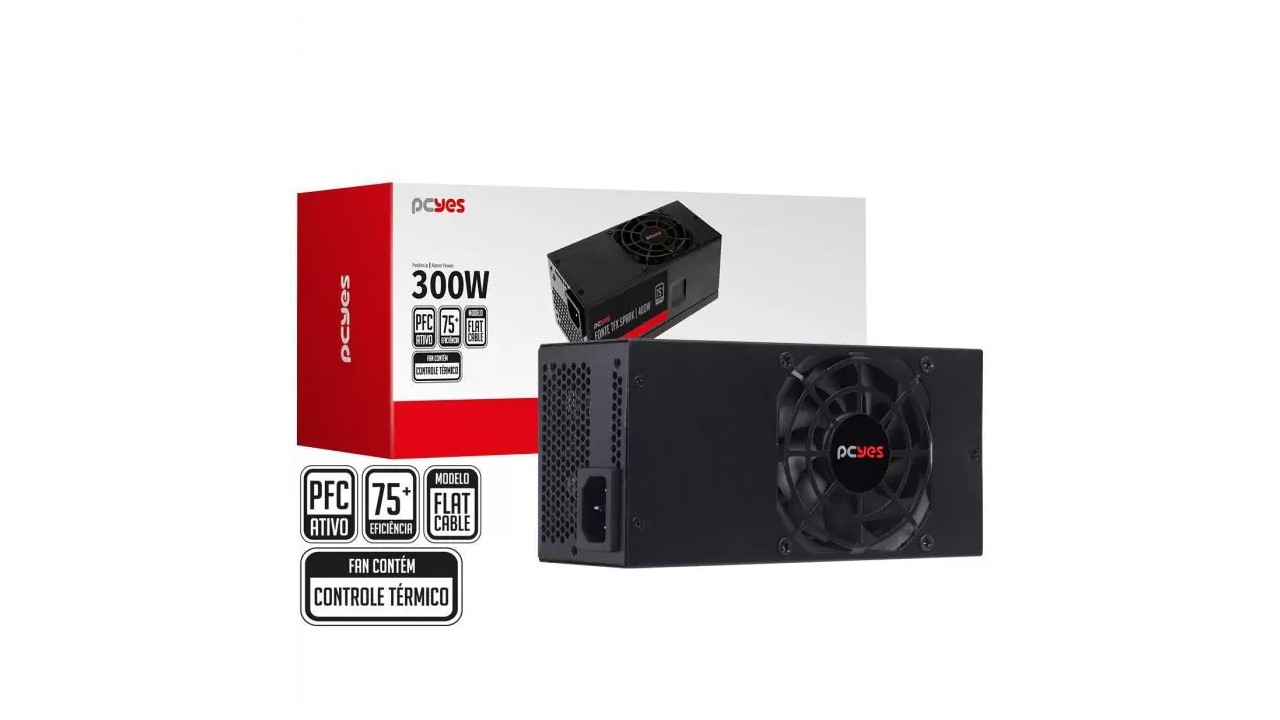FONTE GABINETE SLIM TFX / MINI ATX300W SPARK PCYES - Datacillcom Informática