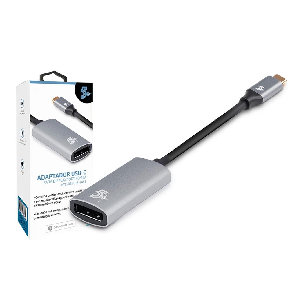 ADAPTADOR CONVERSOR USB TIPO C MACHO X DISPLAYPORT DP FEMEA ATC-05 CHIP ...