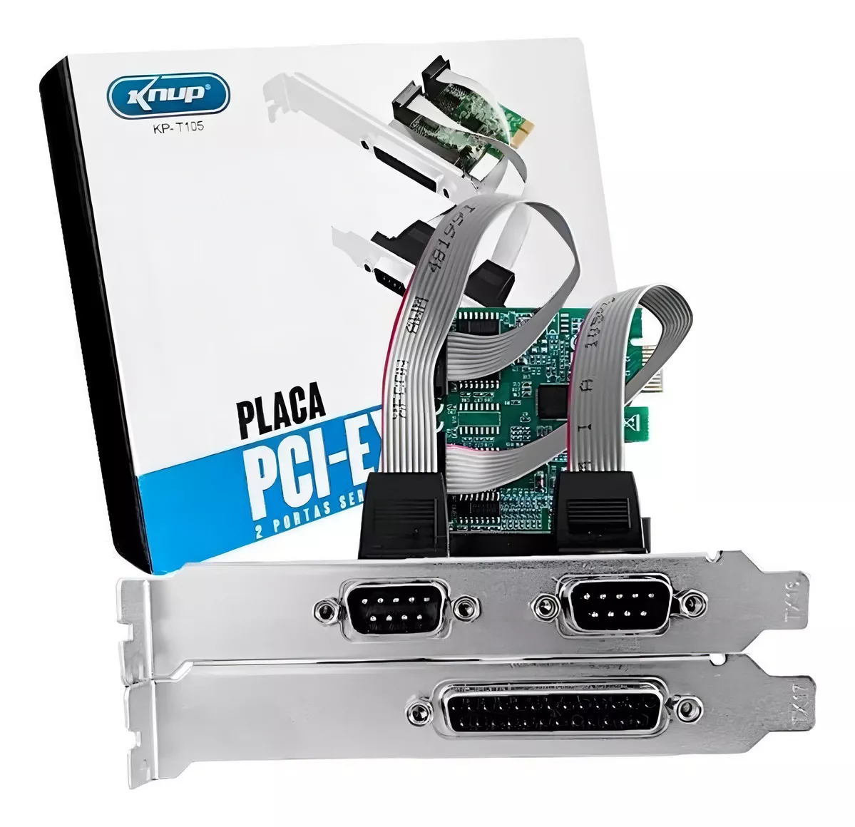 PLACA PCI-E COM 1 PARALELA + 2 PORTAS SERIAL KNUP KP-105 - Datacillcom Informática