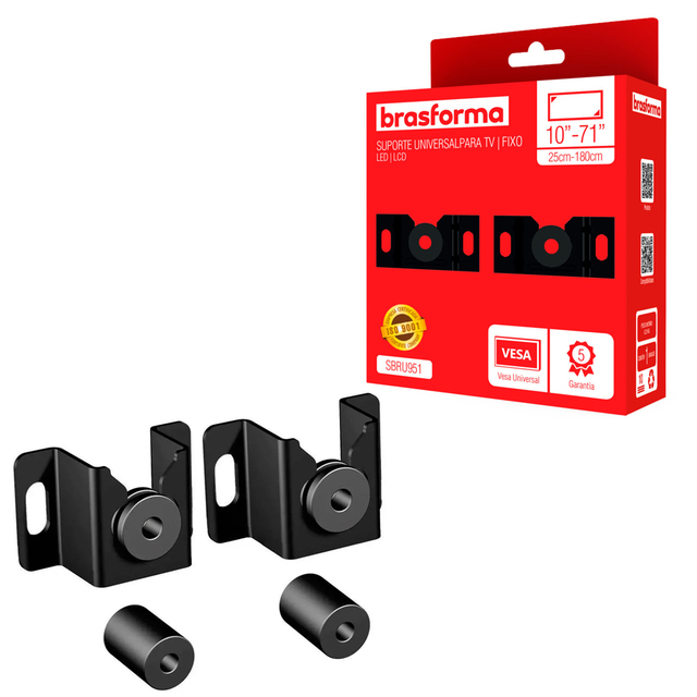 SUPORTE TV BRASFORMA FIXO UNIVERSAL 10 A 90 POLEGADAS SBRU951 ...