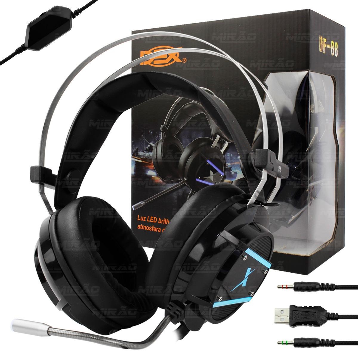 HEADFONE C/ MICROFONE GAMING DEX COM LED DF-88 - Tryb Informática Curitiba